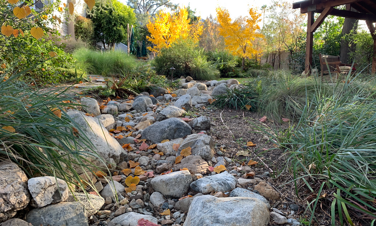 How to make a Natural-Looking Dry Streambed - Rainwater Harvesting Fea ...